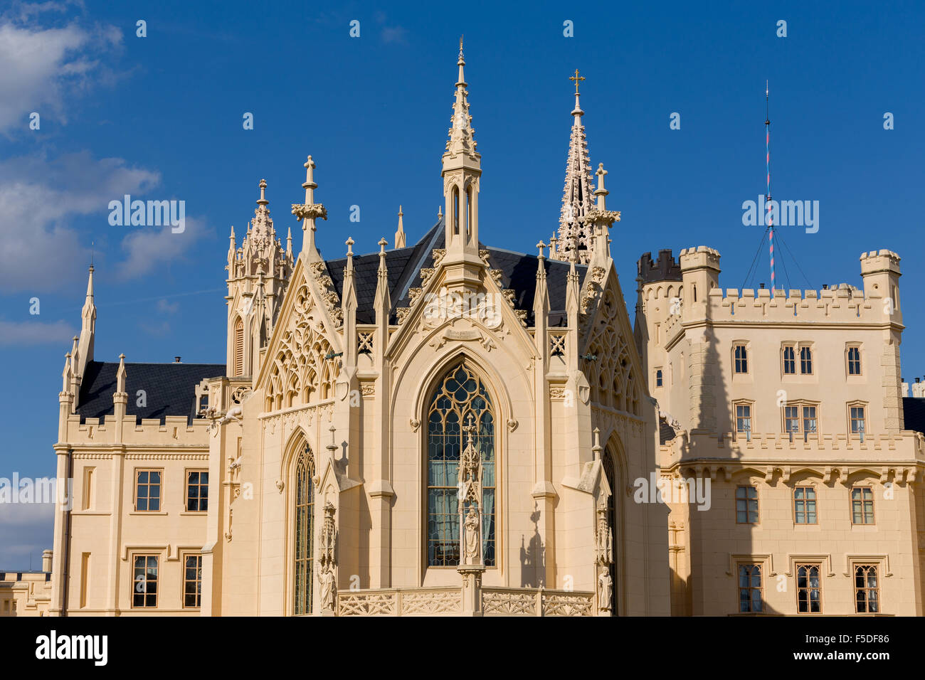 Front View of Lednice Castle at Sunset, UNESCO World Heritage in ...