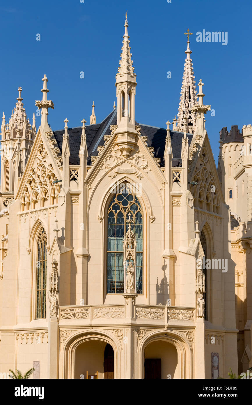 Front View of Lednice Castle at Sunset, UNESCO World Heritage in ...