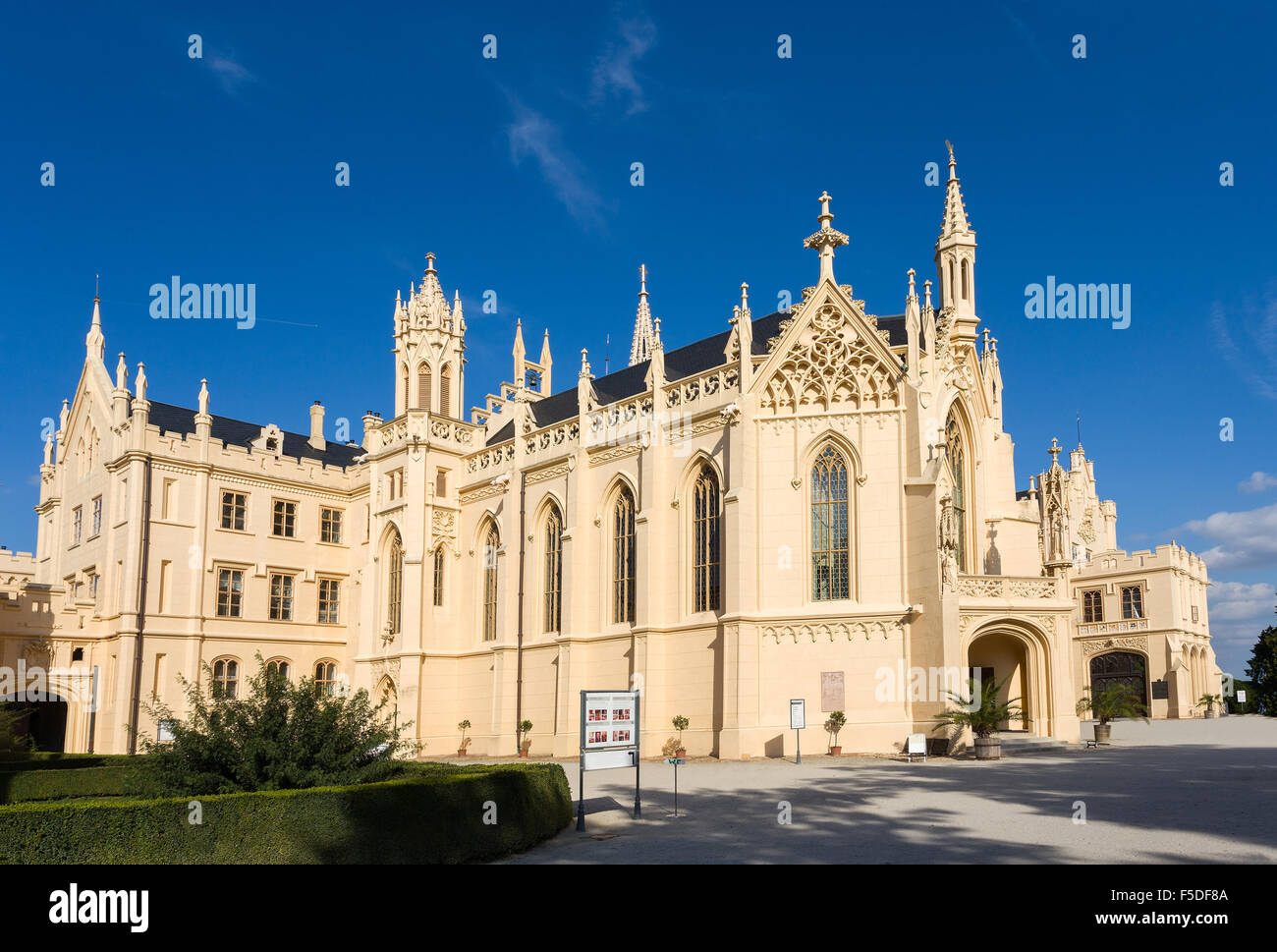 Front View of Lednice Castle at Sunset, UNESCO World Heritage in ...