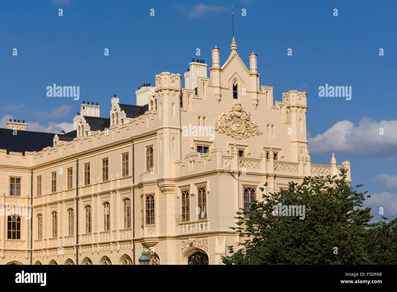 Front View of Lednice Castle at Sunset, UNESCO World Heritage in ...