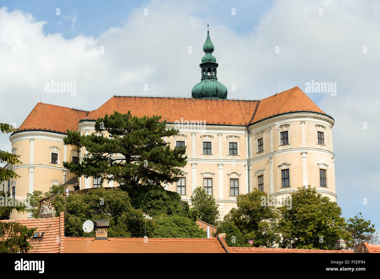 View on castle in city Mikulov, South Moravia, in the Czech Republic ...