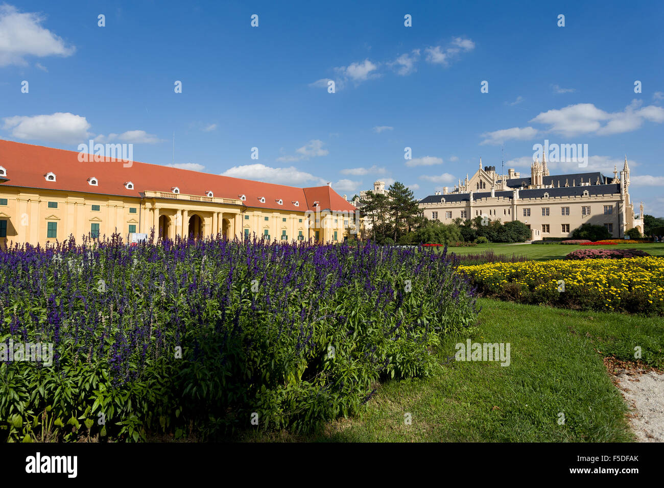 Front View of Lednice Castle at Sunset, UNESCO World Heritage in ...