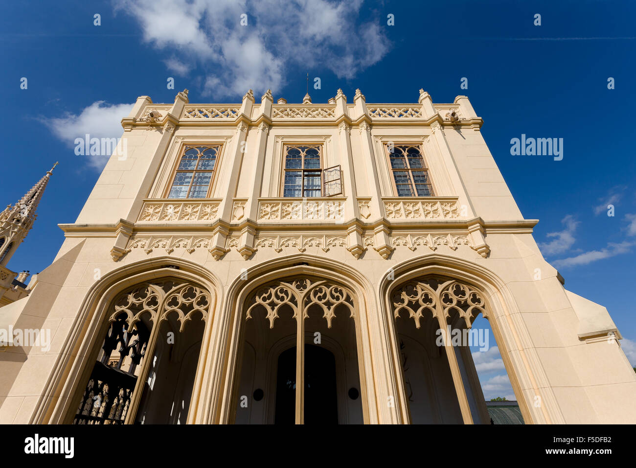Front View of Lednice Castle at Sunset, UNESCO World Heritage in ...