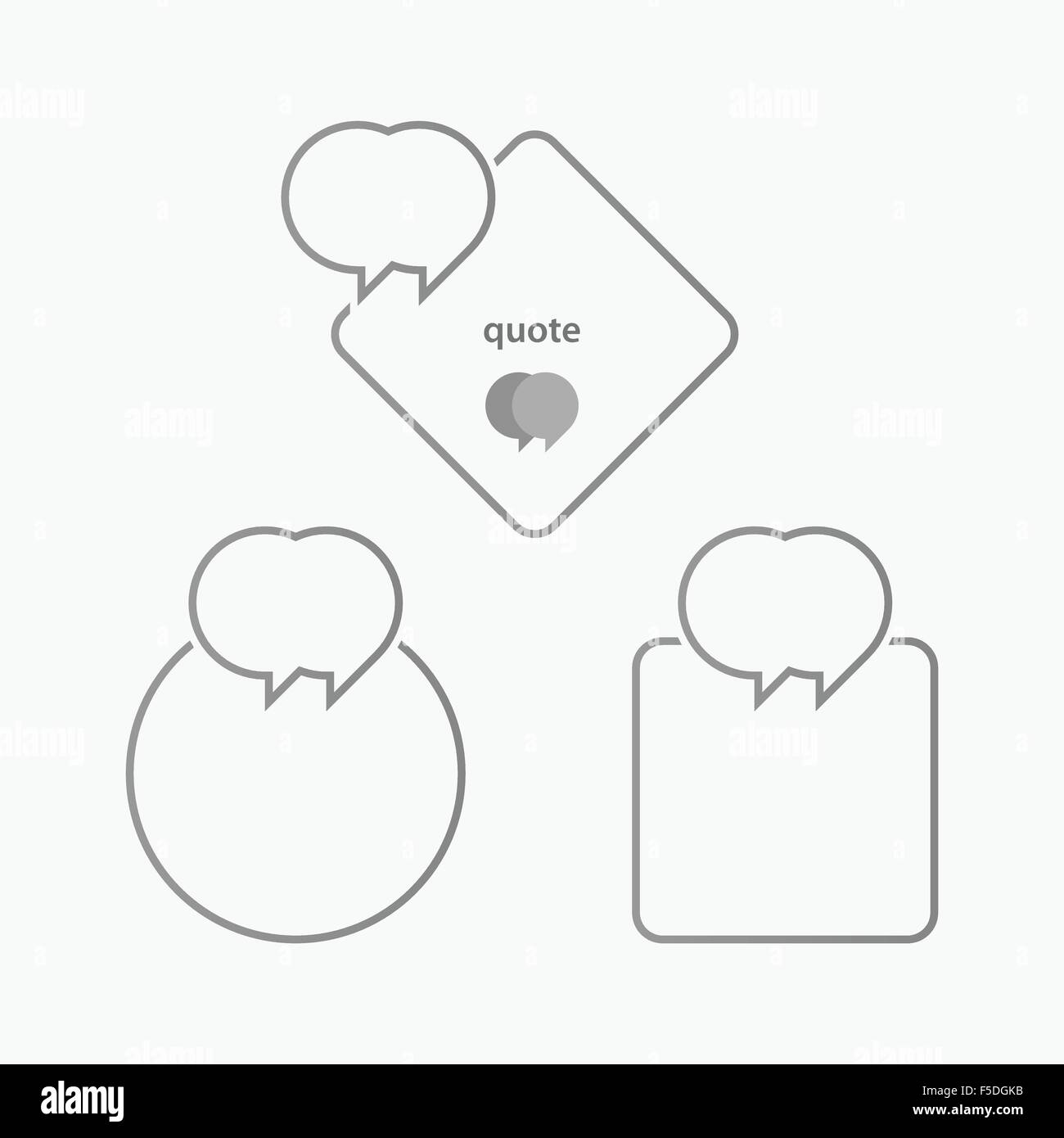 set of quote icons isolated on white background. vector speech bubbles ...