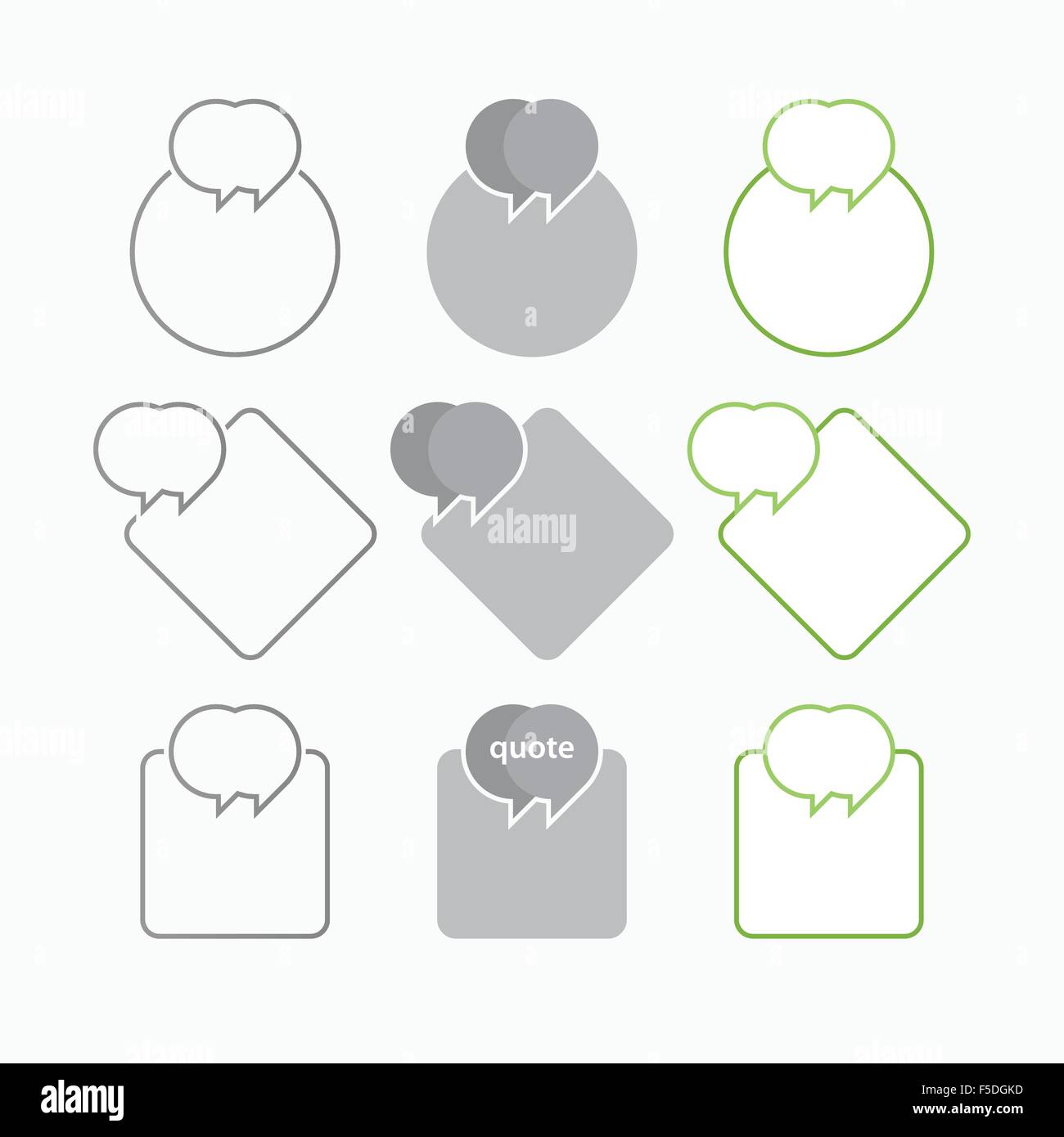 set of speech bubble icons isolated on white background. vector quotes ...
