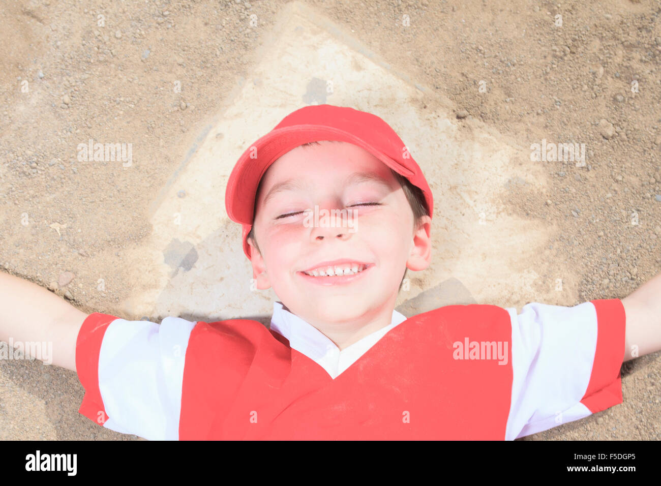 nice child happy to play baseball Stock Photo - Alamy