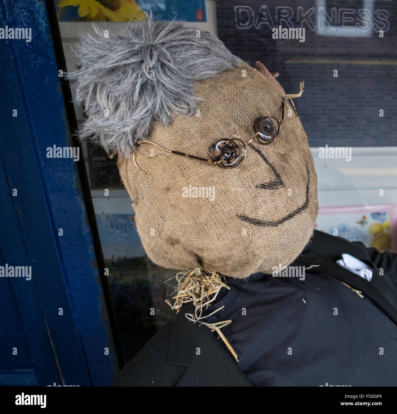 Wesley Street, Southport, Merseyside, UK . Halloween Scarecrow dressed ...