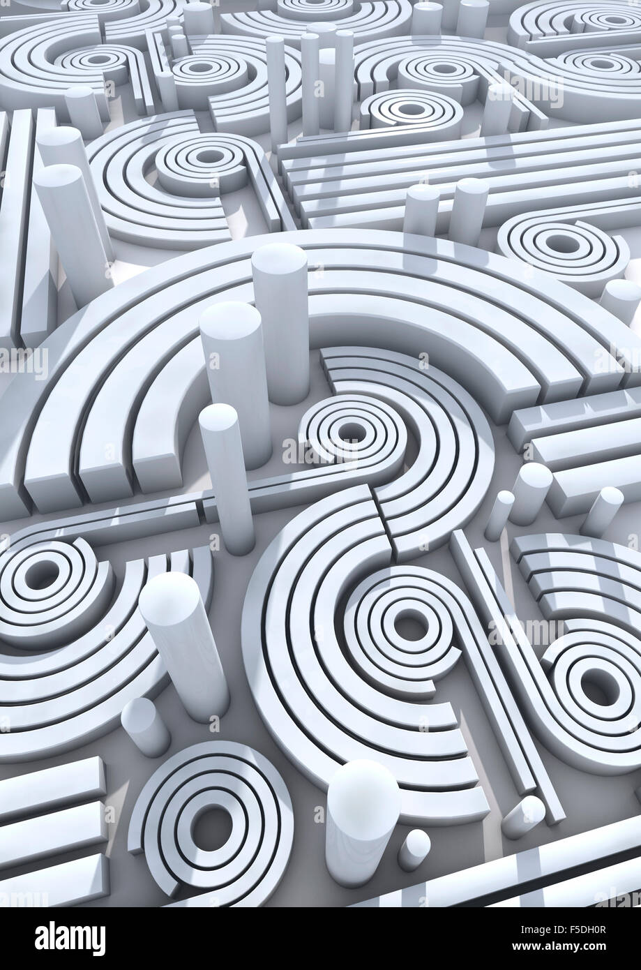 GEOMETRIcity / Geometric city concept rendered in daylight Stock Photo ...