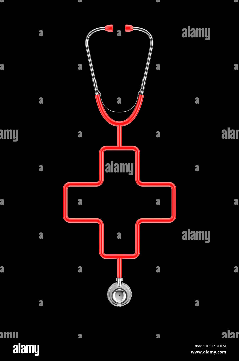 Stethoscope cross / 3D render of stethoscope tubing forming cross shape ...