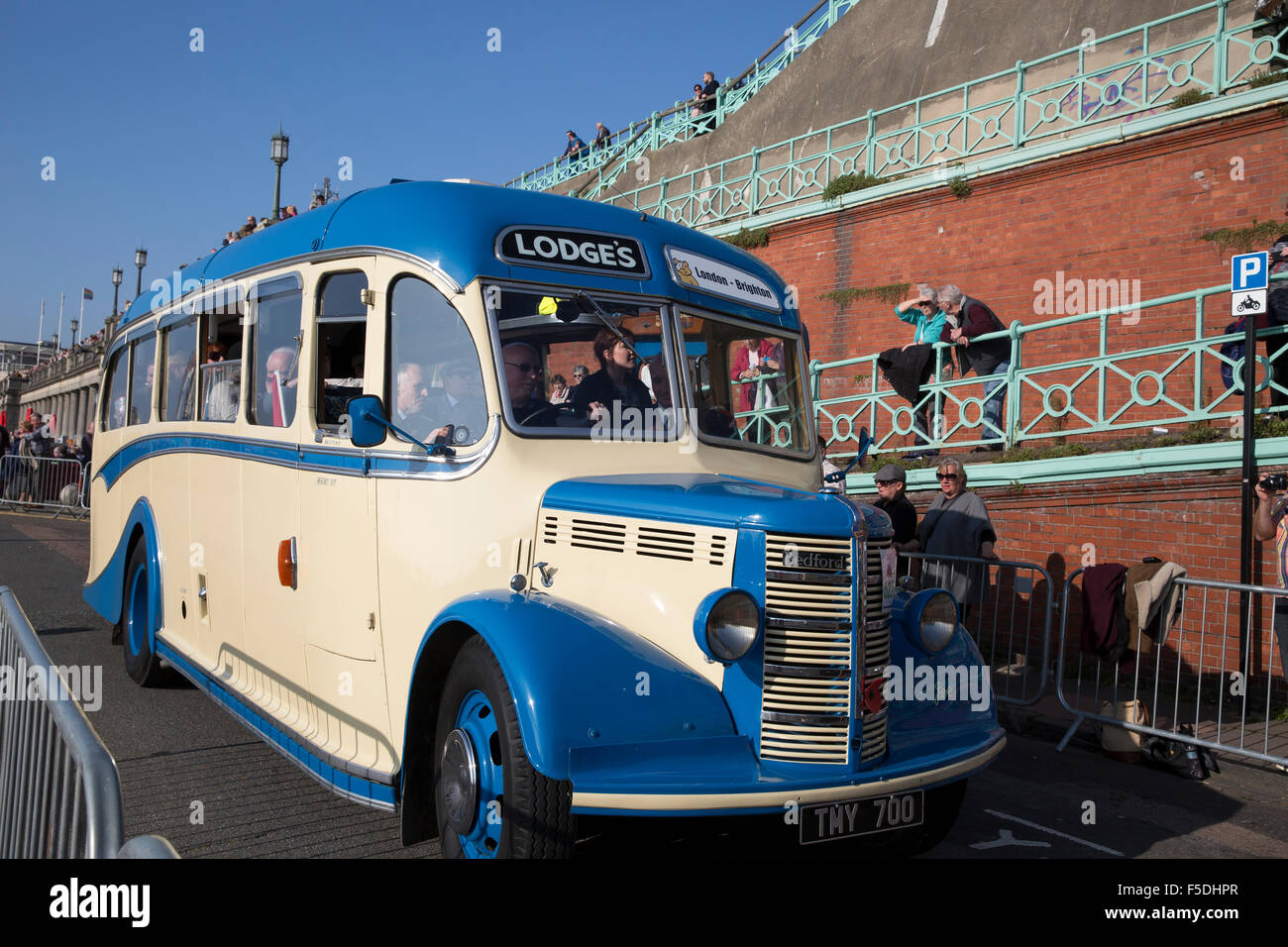 Lodges coach at the Finish Line after completing the London to Brighton ...