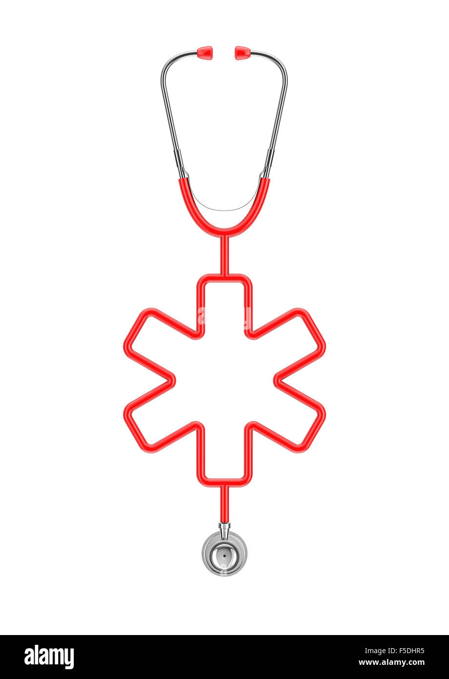 Stethoscope life cross / 3D render of stethoscope tubing forming life ...
