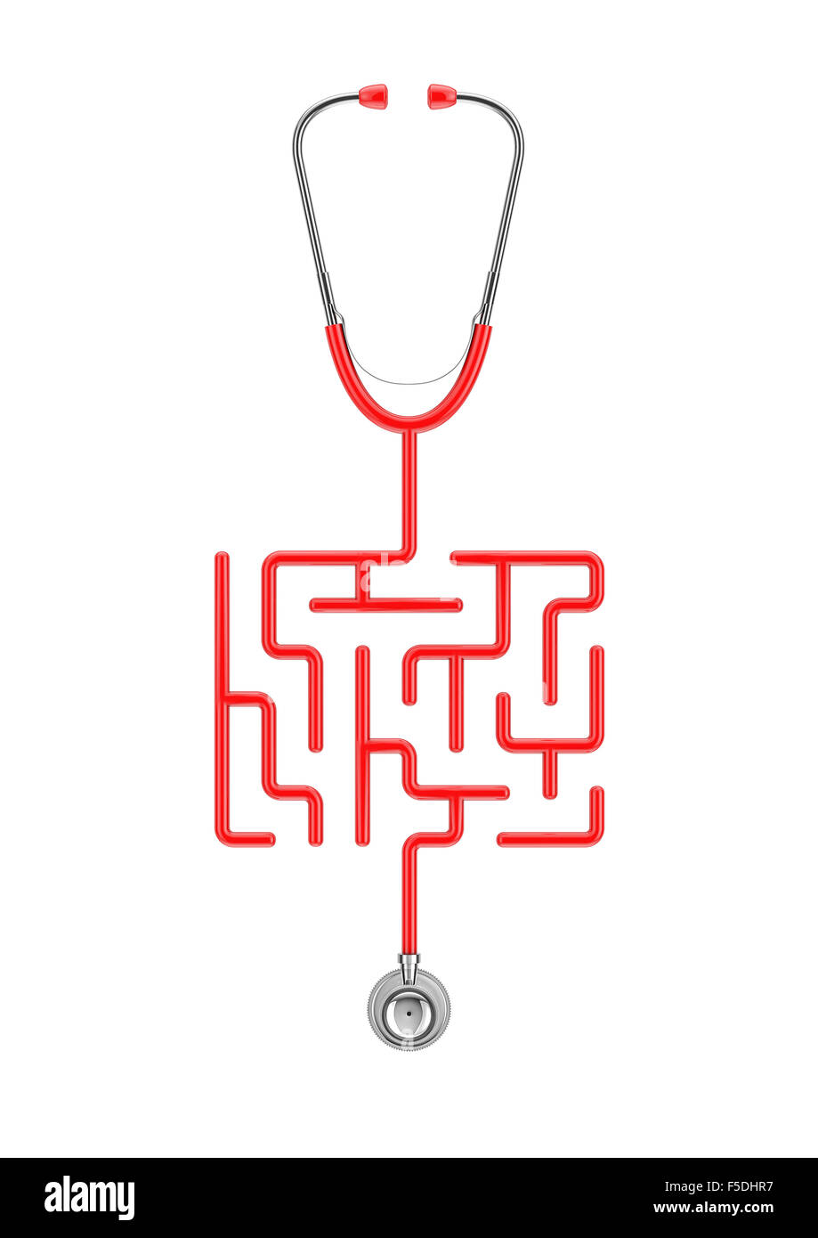 Stethoscope maze / 3D render of stethoscope tubing forming maze Stock ...