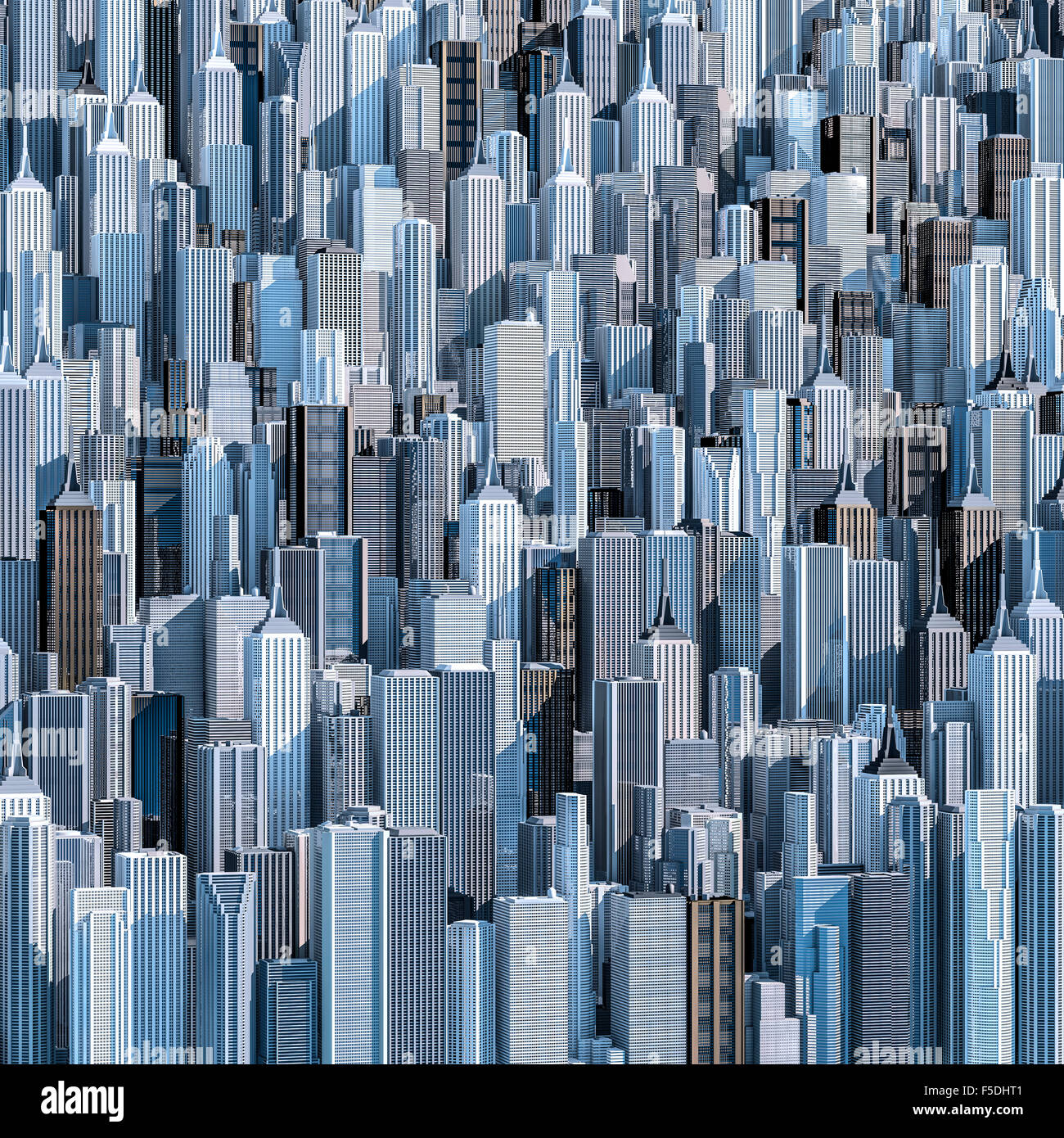 Tall city background / 3D render of daytime modern city filling image ...