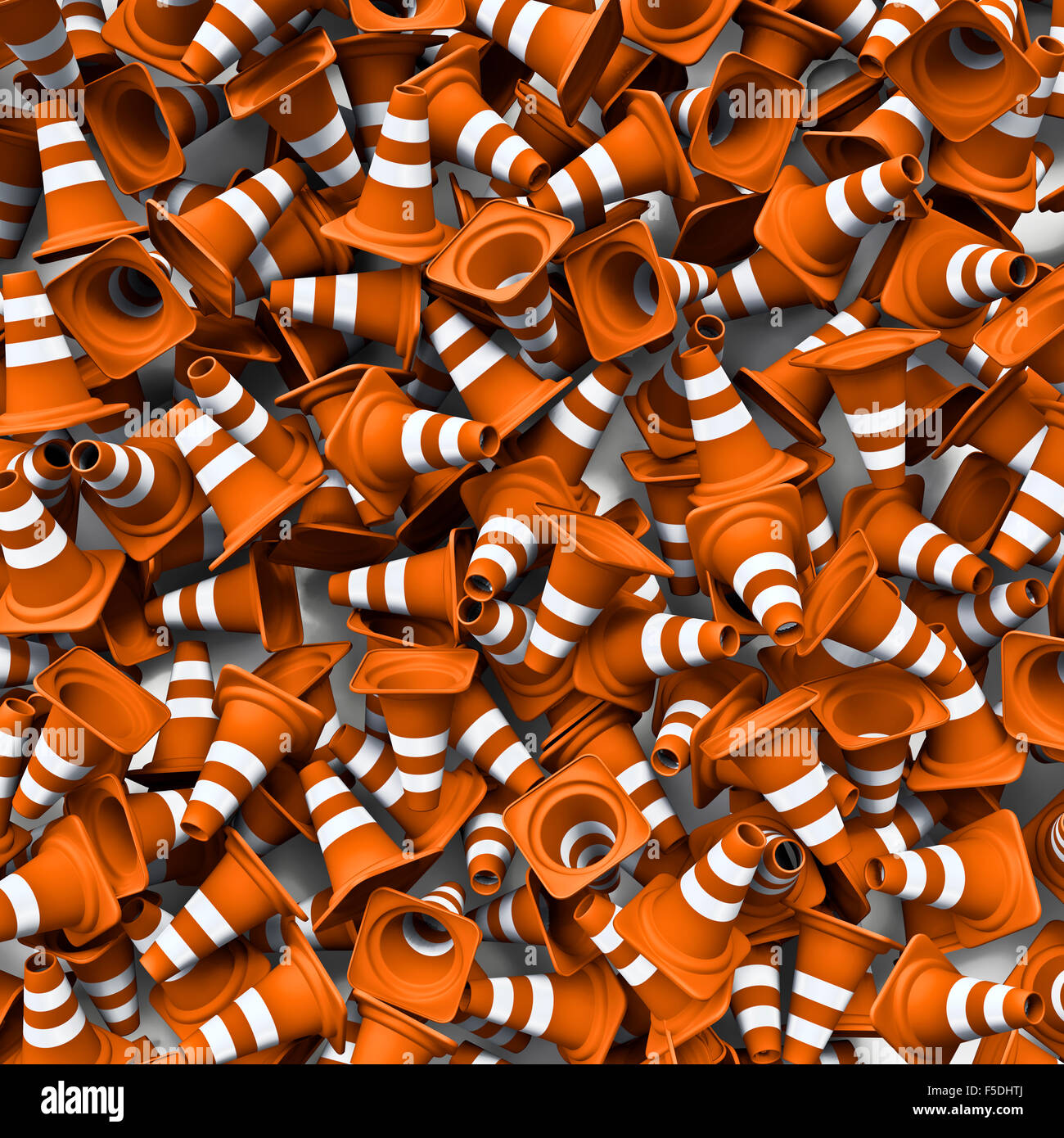 Traffic cones background / 3D render of lots of traffic cones Stock ...