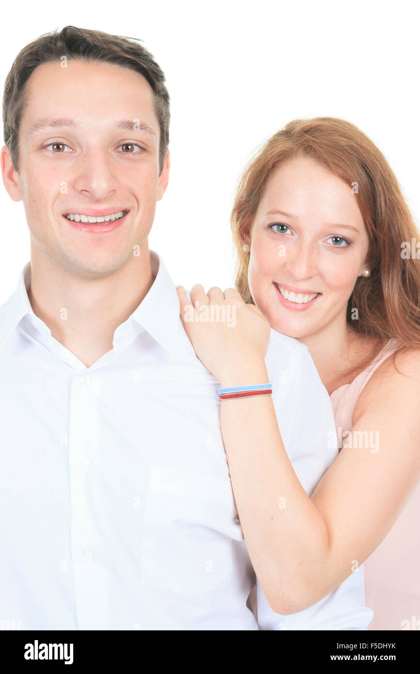 Portrait of a beautiful young happy smiling couple Stock Photo - Alamy