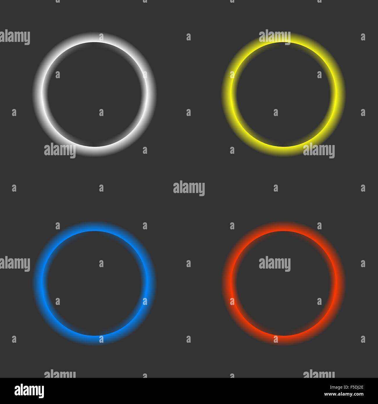 color rings set placed on a black background Stock Vector Image & Art ...
