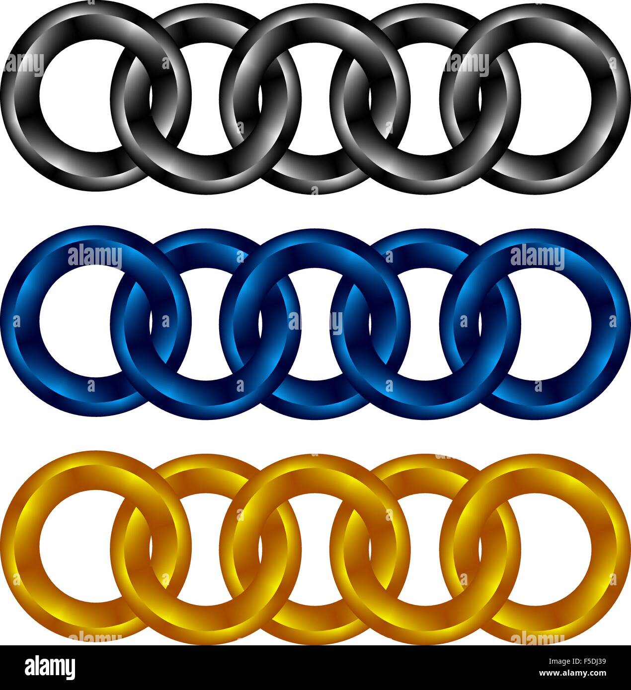 Colorized round chain links set on white background Stock Vector Image ...