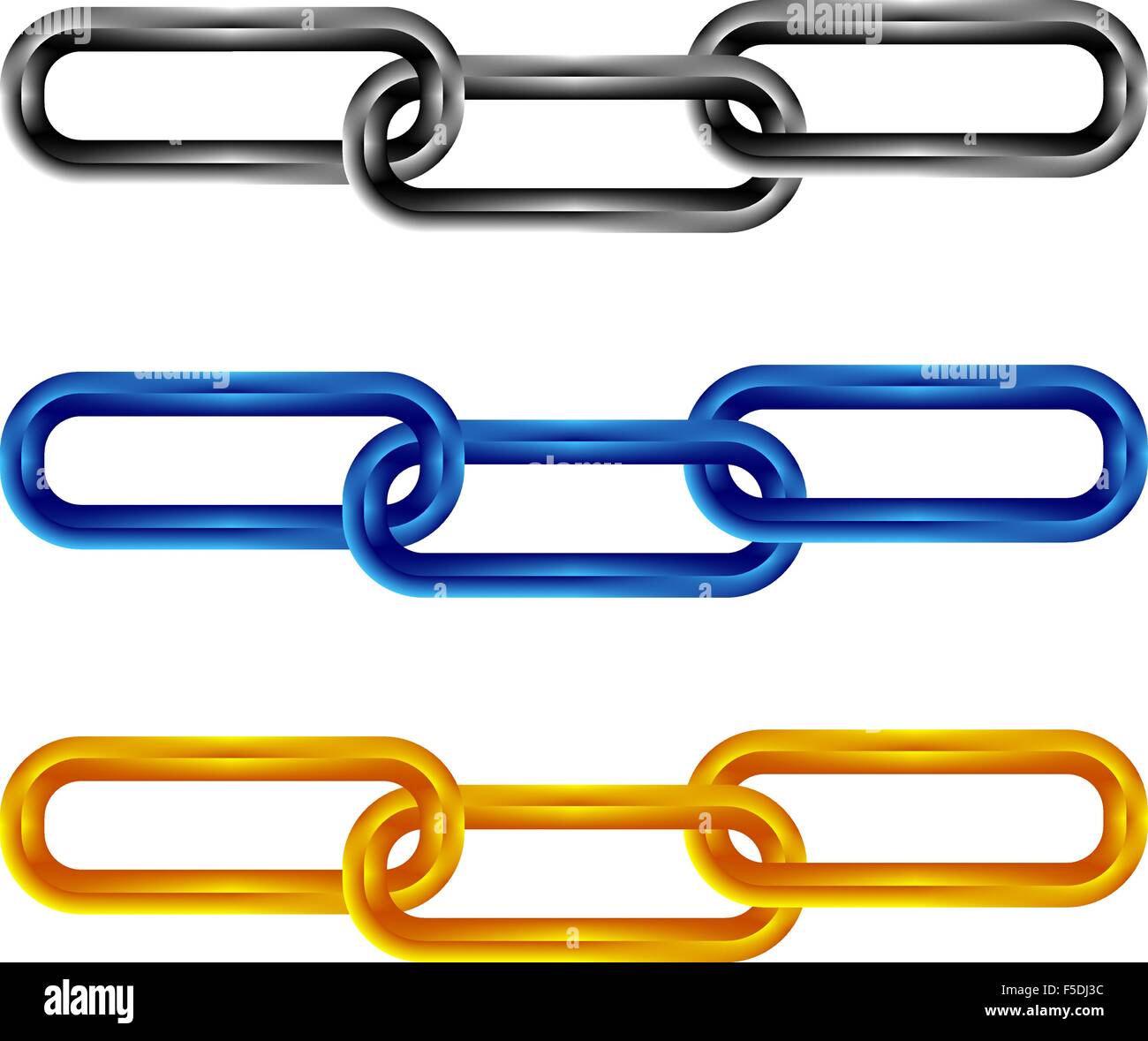 Colorized chain links set on white background Stock Vector Image & Art ...