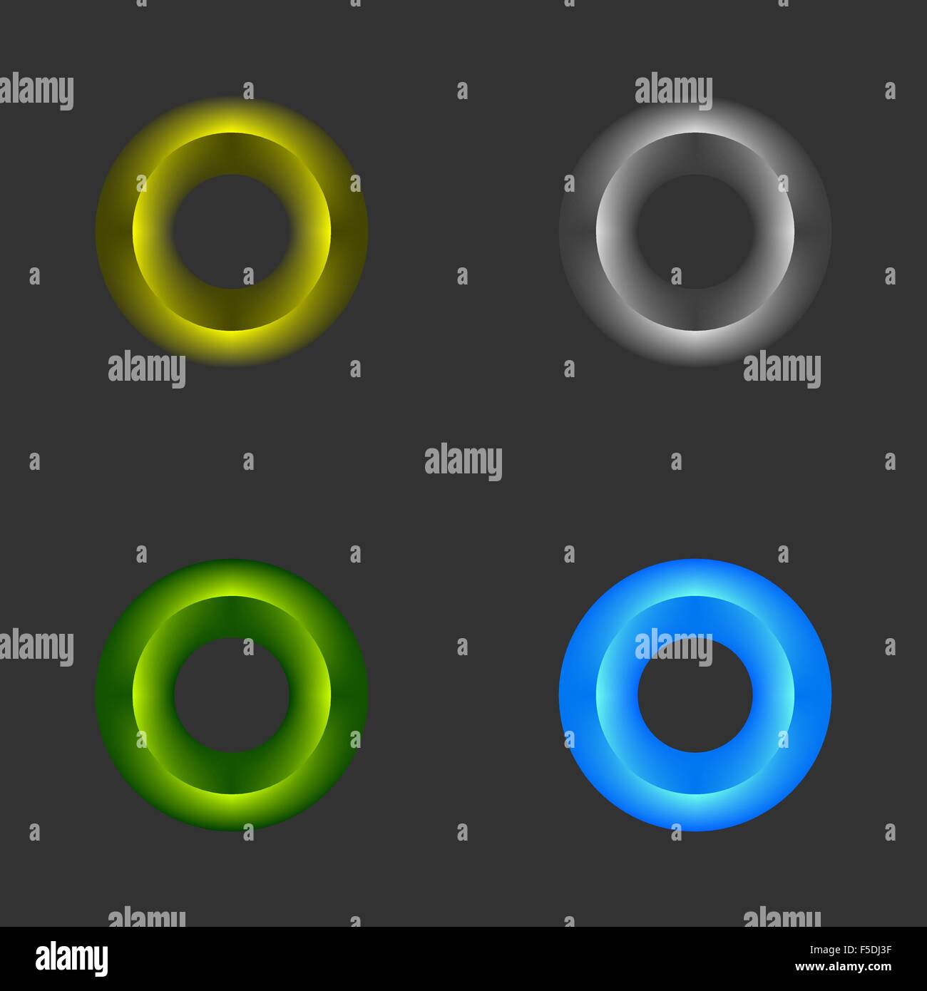 color rings set placed on a black background Stock Vector Image & Art ...