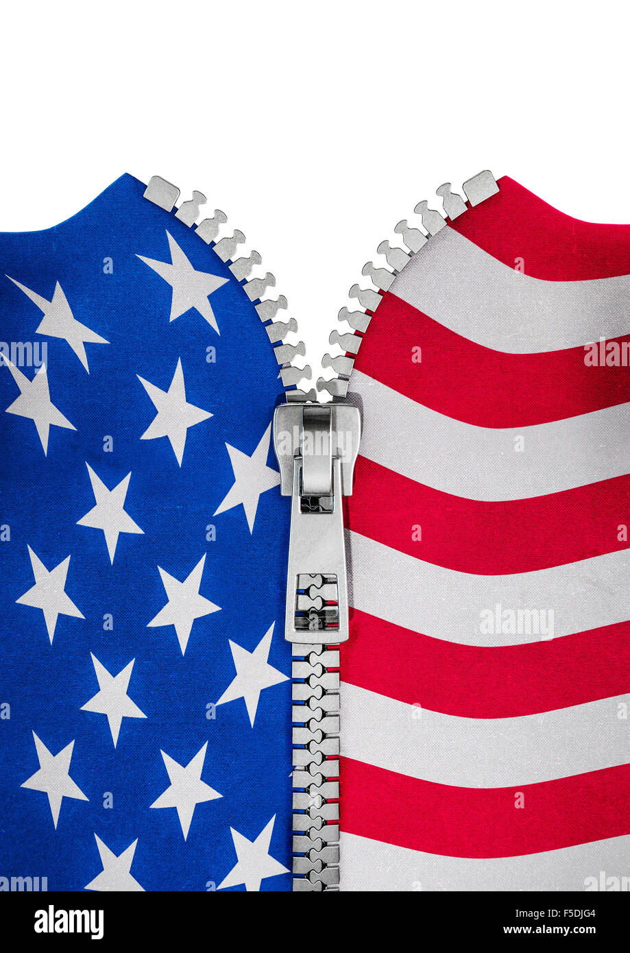 Zippered USA flag / 3D render of American flag split with zipper Stock ...