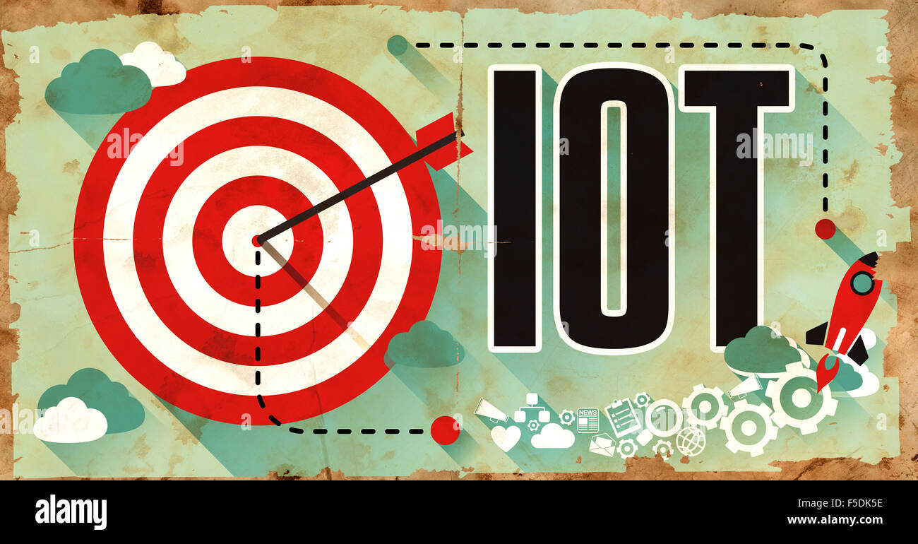 IOT Concept. Grunge Poster in Flat Design Stock Photo - Alamy