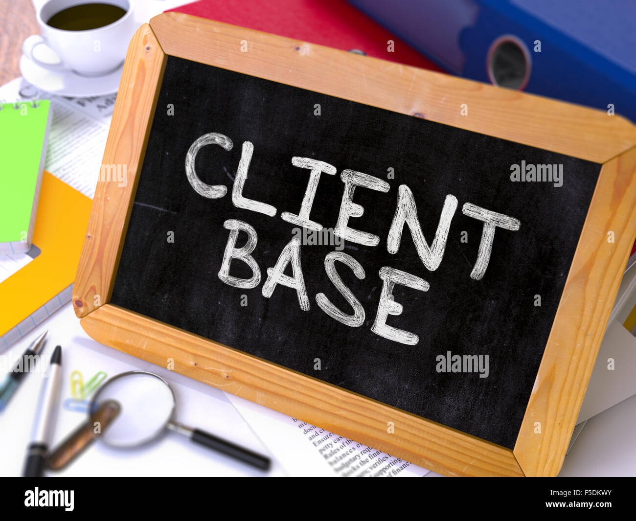 Client Base - Chalkboard with Hand Drawn Text Stock Photo - Alamy