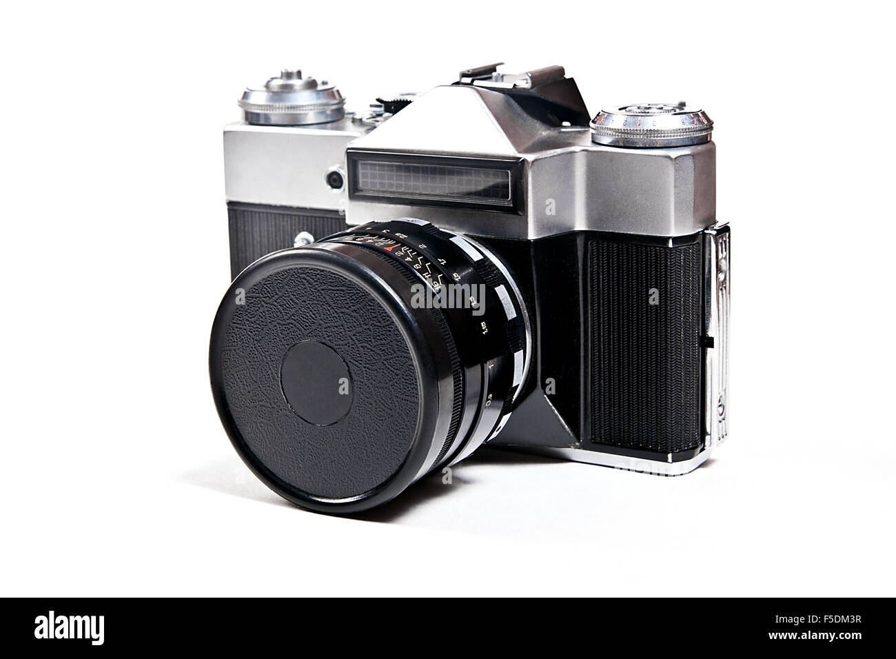 Range finder photo camera with lens. Classic black manual film camera ...