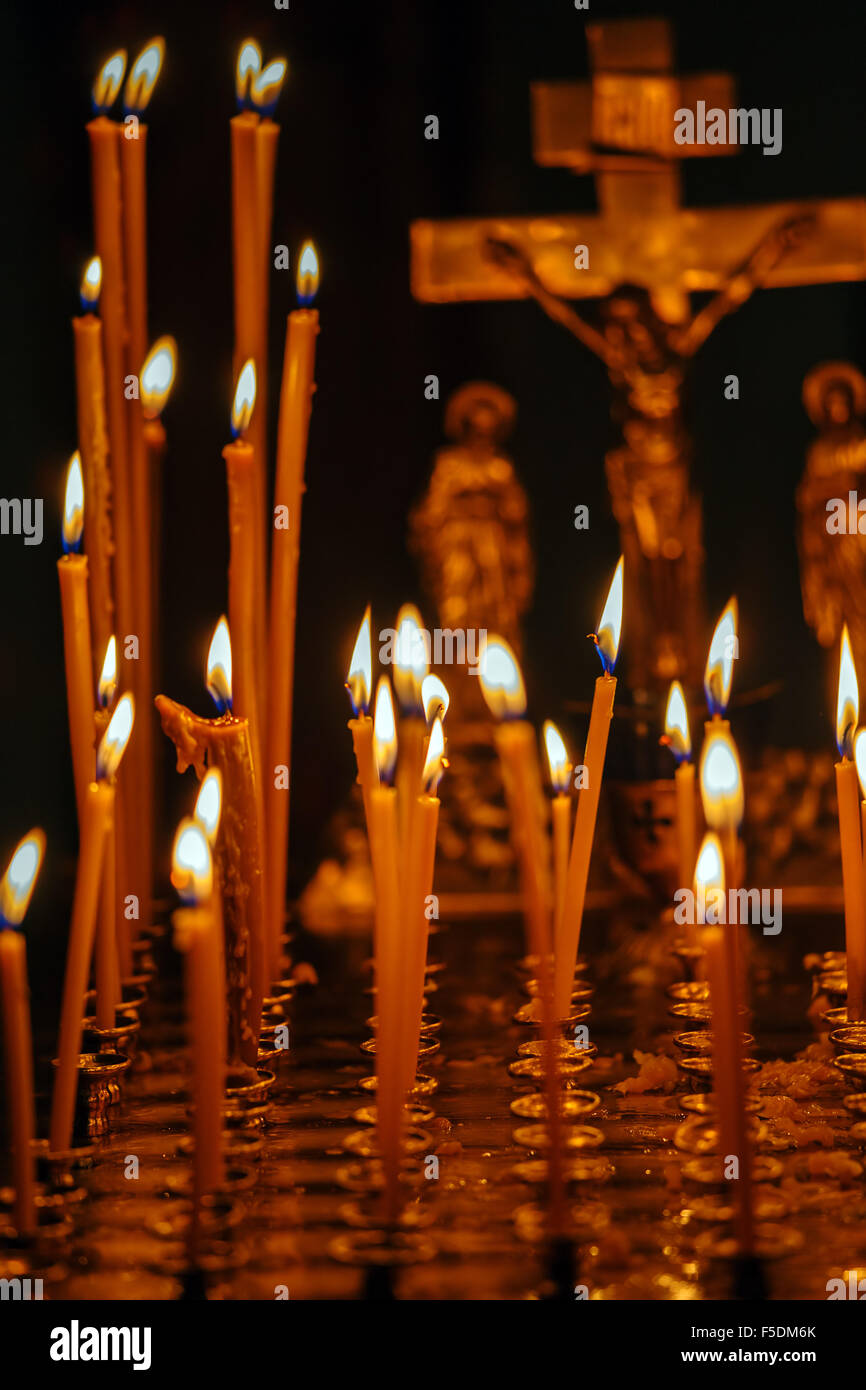 Candles in Orthodox Church Stock Photo - Alamy