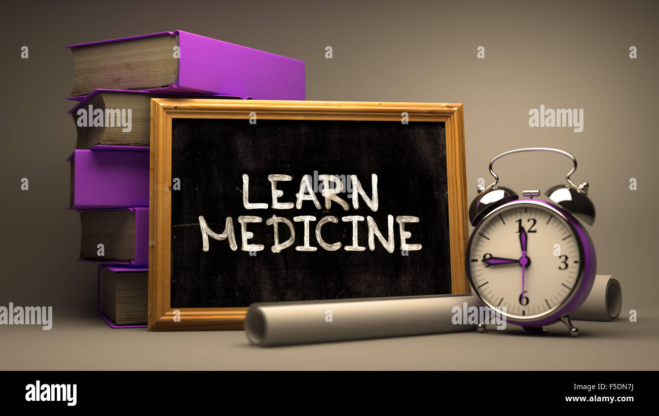 Learn Medicine Handwritten on Chalkboard Stock Photo - Alamy