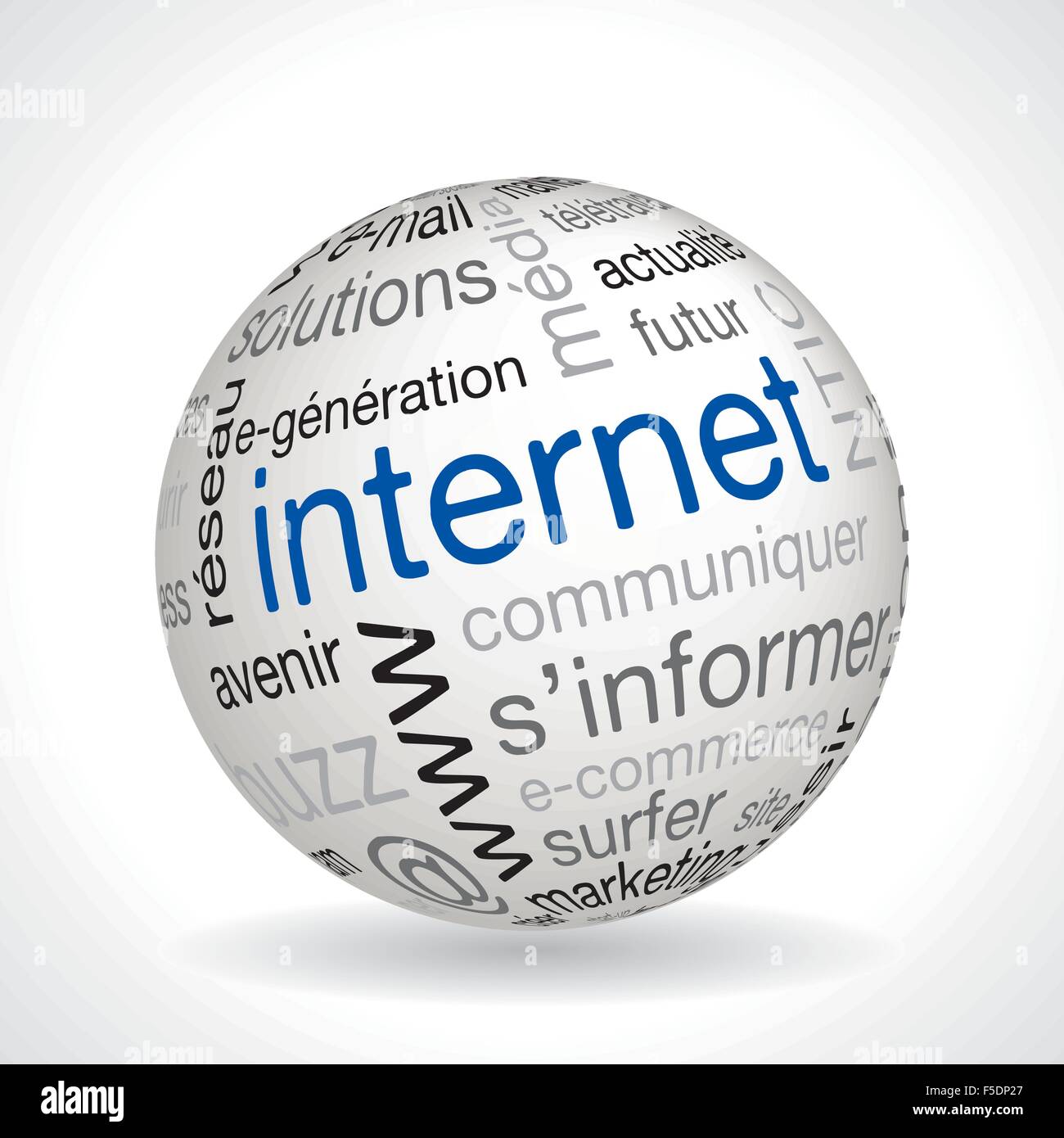 French internet theme sphere with keywords full vector Stock Vector ...