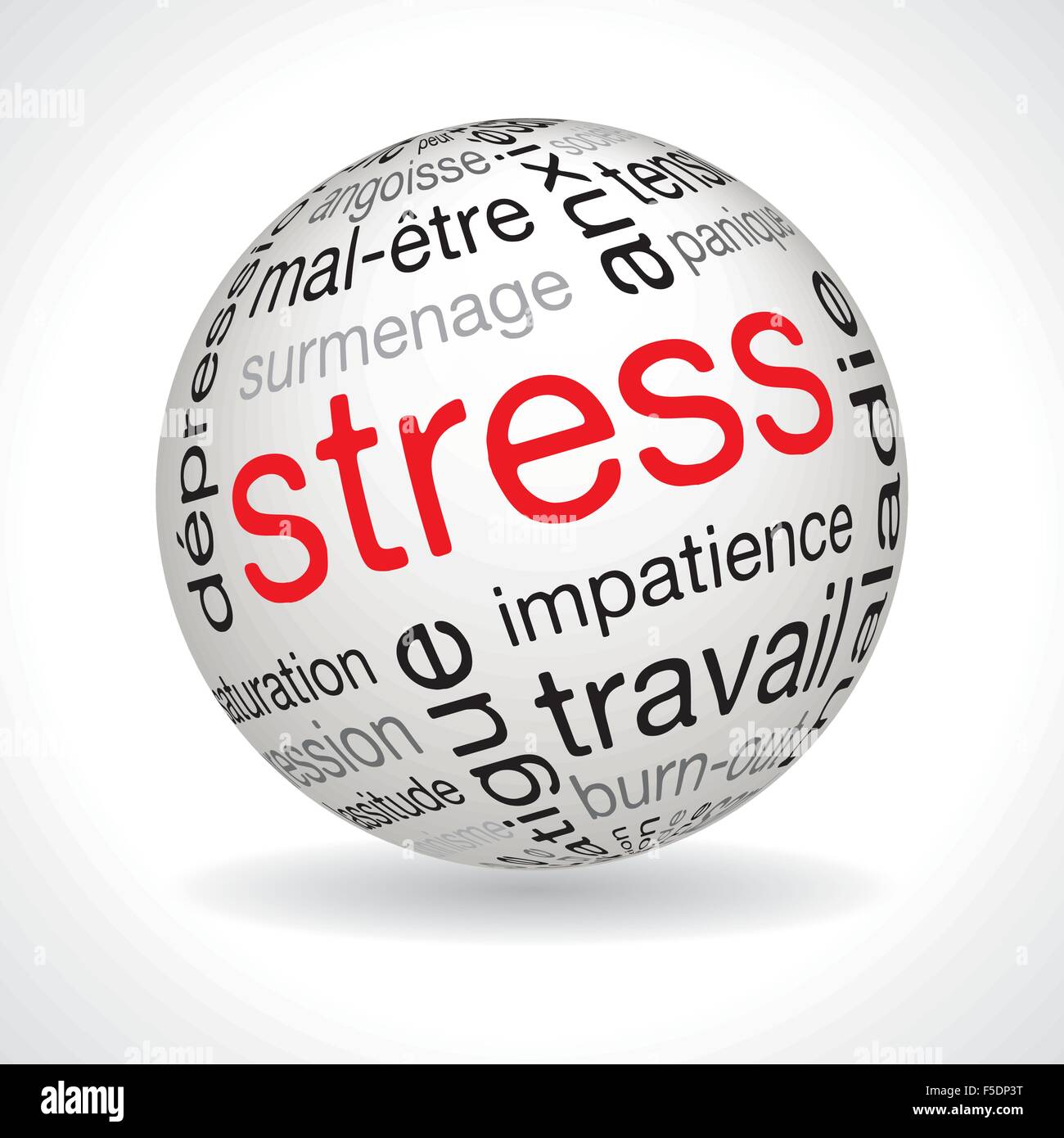 French stress theme sphere with keywords full vector Stock Vector Image ...