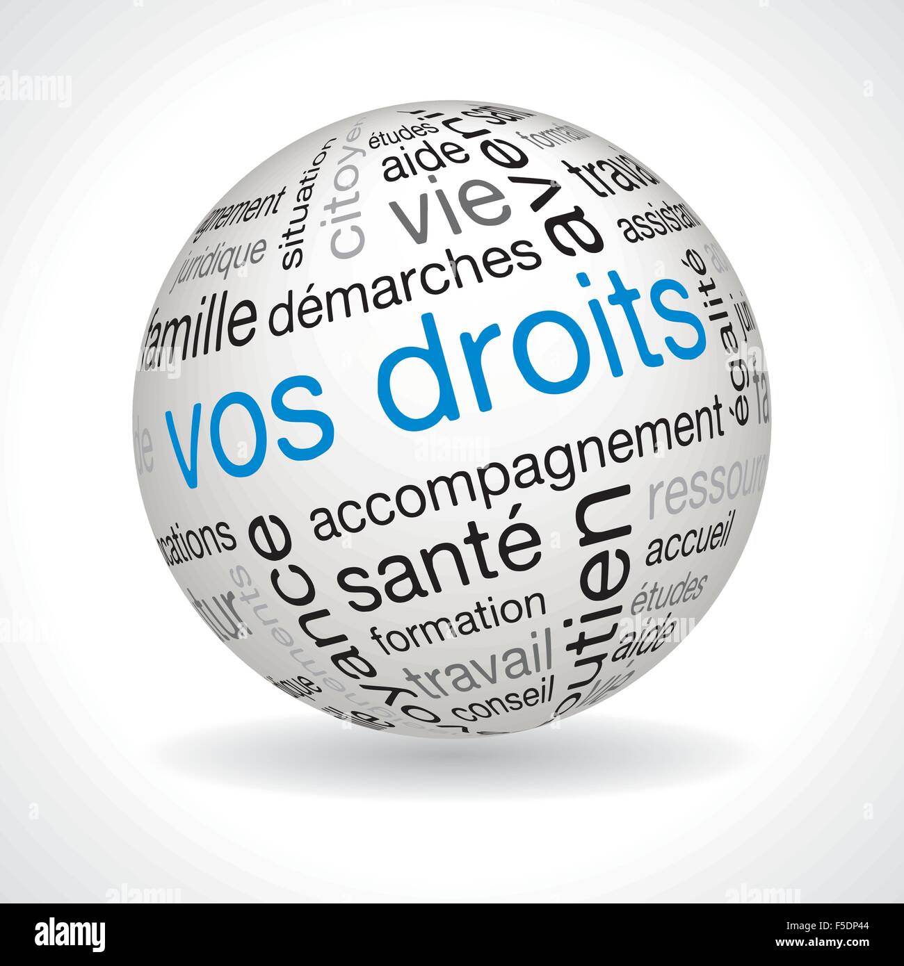 French Your Rights theme sphere with keywords full vector Stock Vector ...