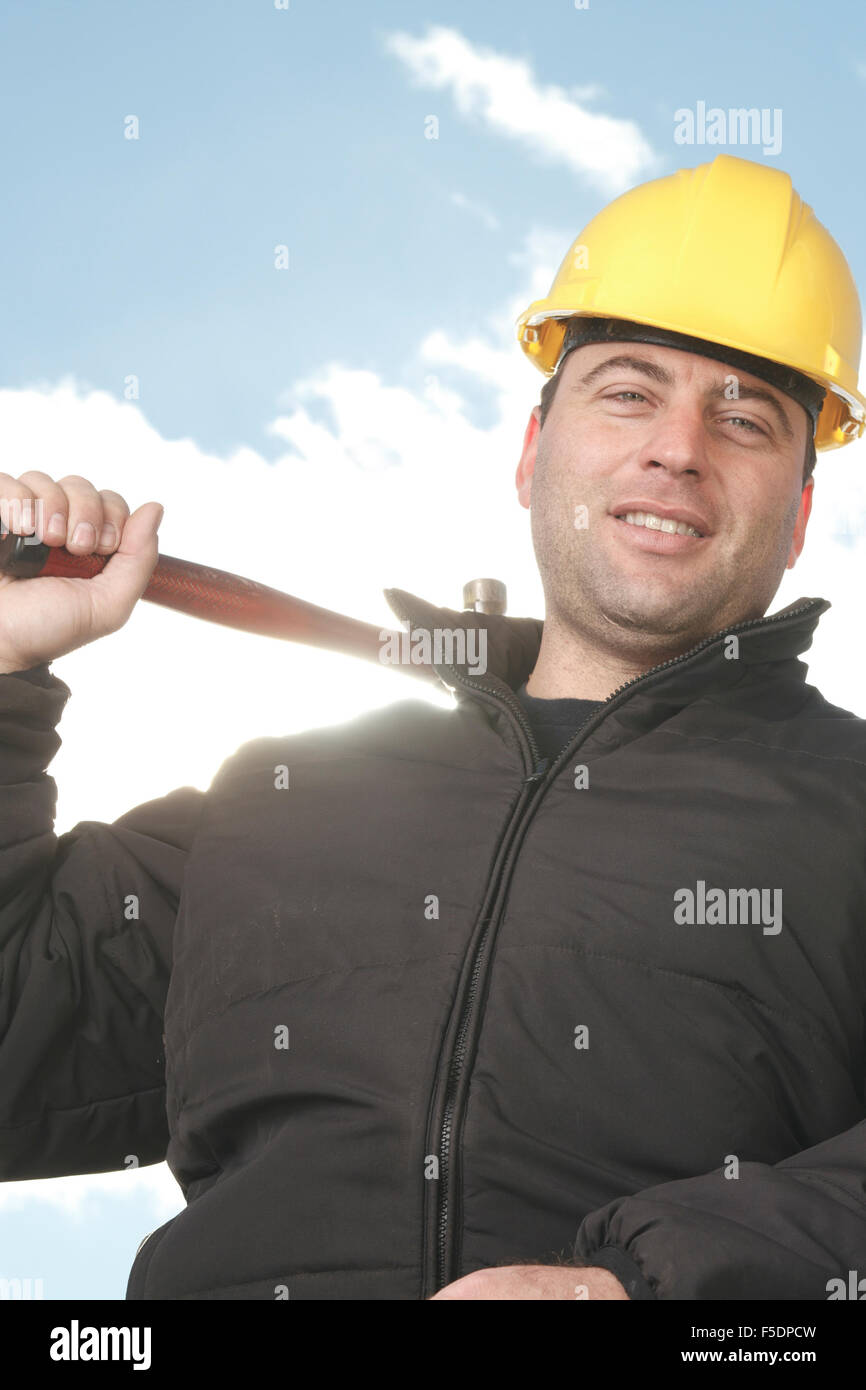A construction men working outside Stock Photo - Alamy