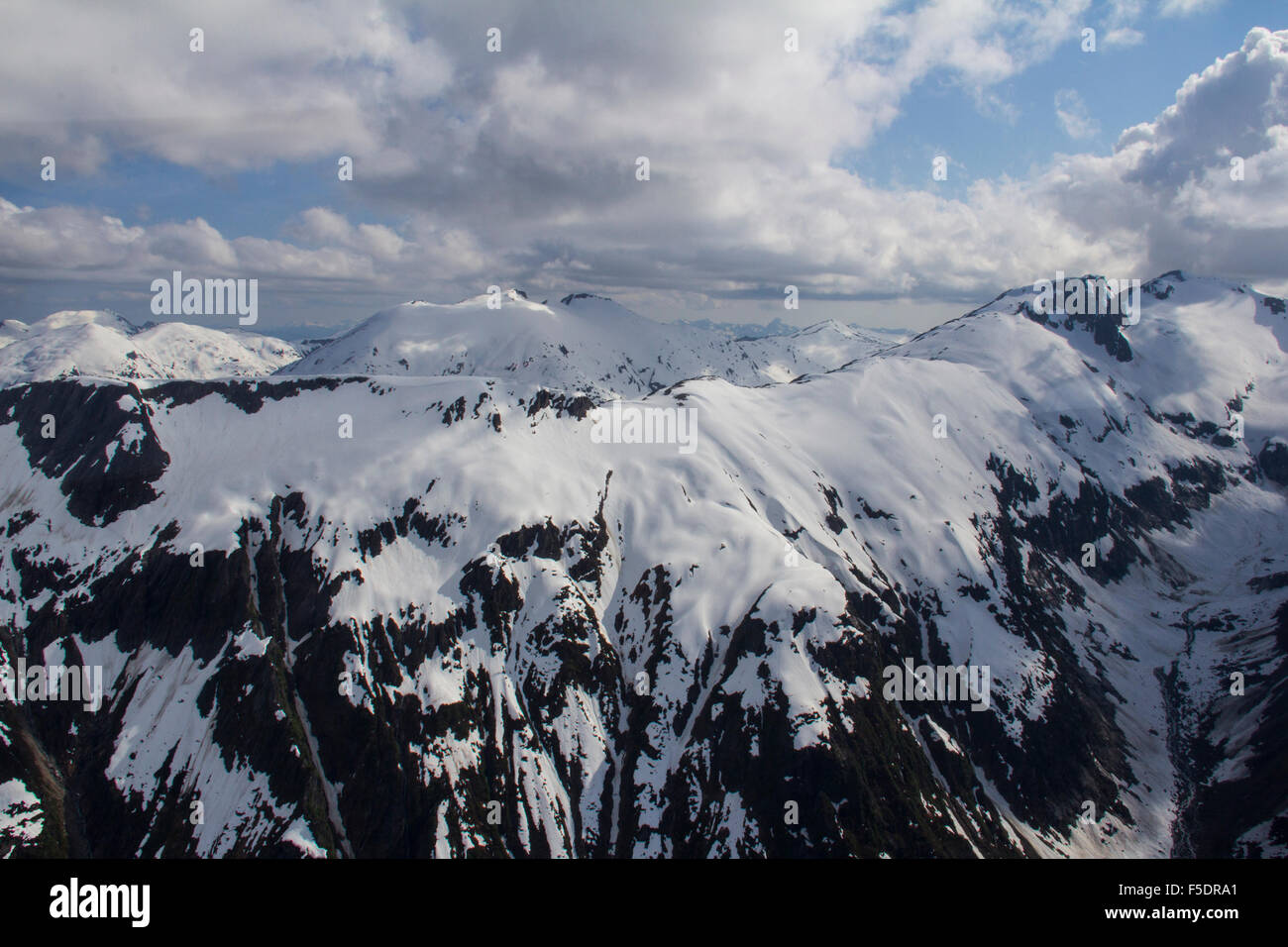 Rugged mountains of the Coast Range flank Mendenhall Glacier, near ...