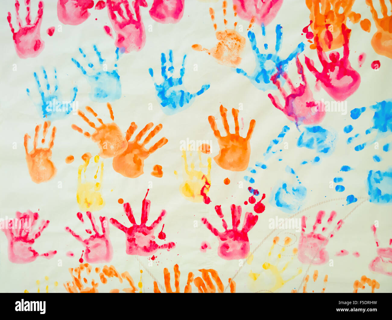 Colorful hand prints kids hi-res stock photography and images - Alamy