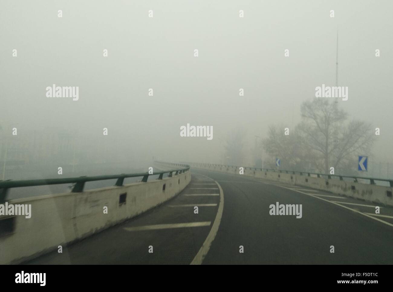 Harbin, China's Heilongjiang Province. 3rd Nov, 2015. A road is ...