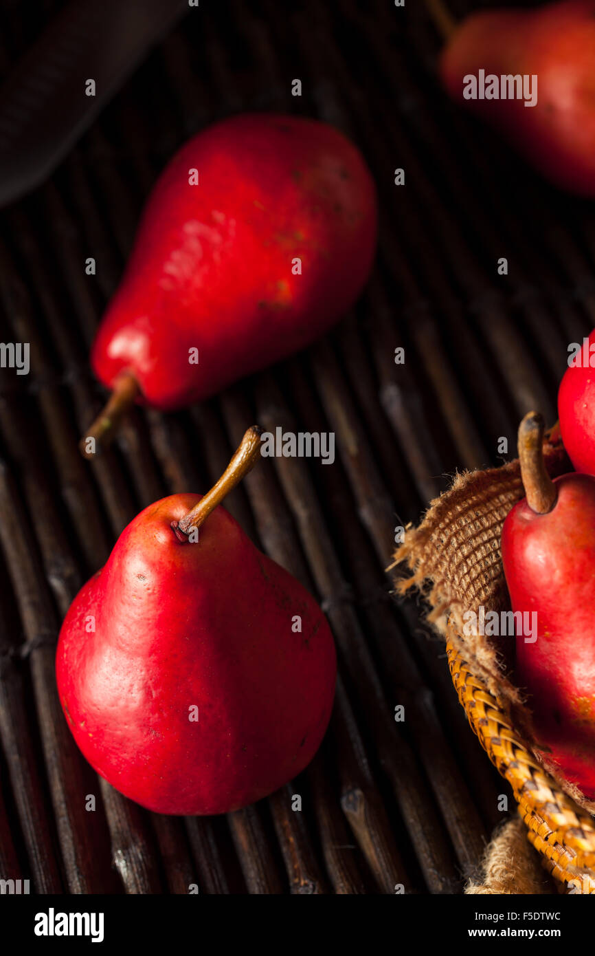 Raw Organic Red Pears in a Basket Stock Photo - Alamy