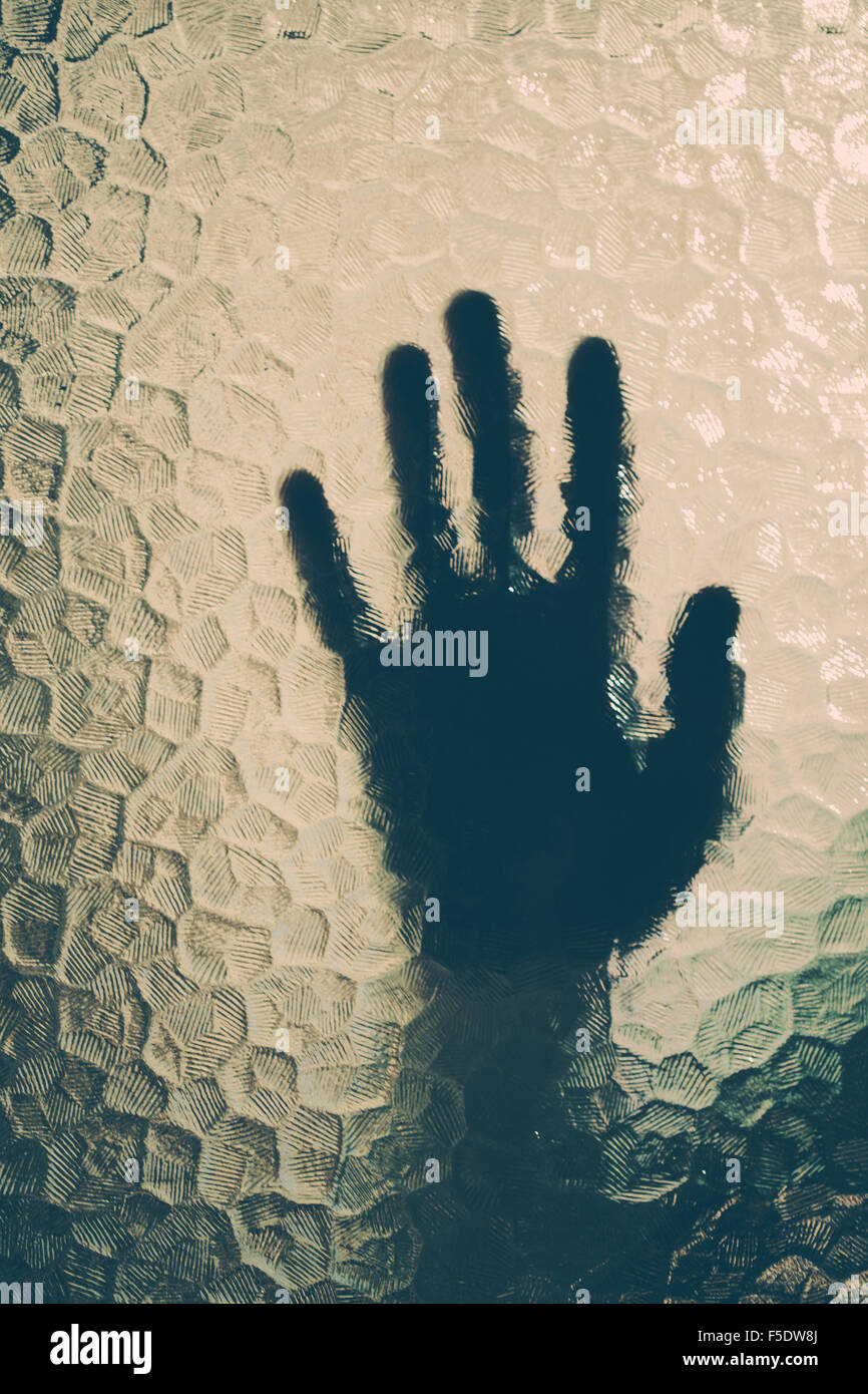hand behind the glass Stock Photo - Alamy