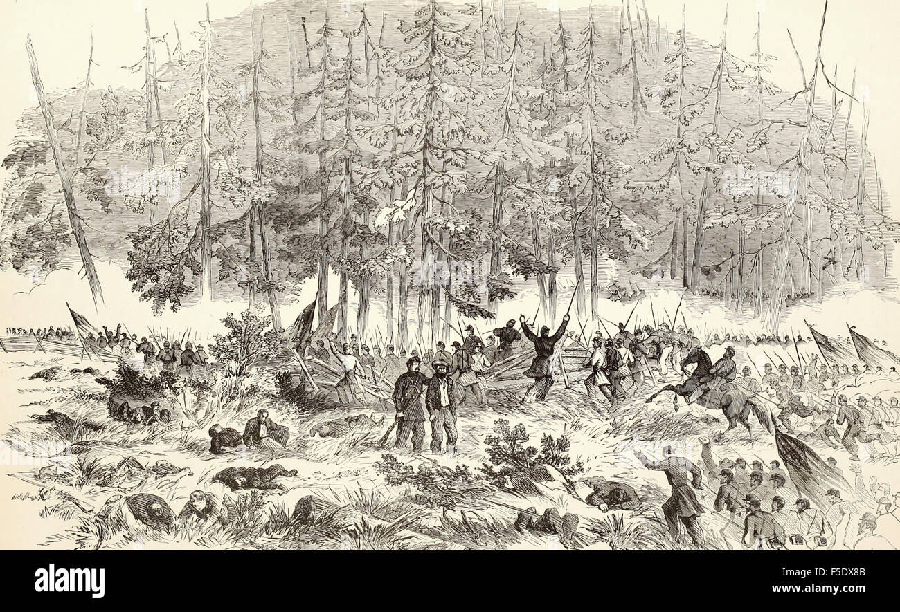 Gordon's and Crawford's Brigades driving the Confederate forces from ...