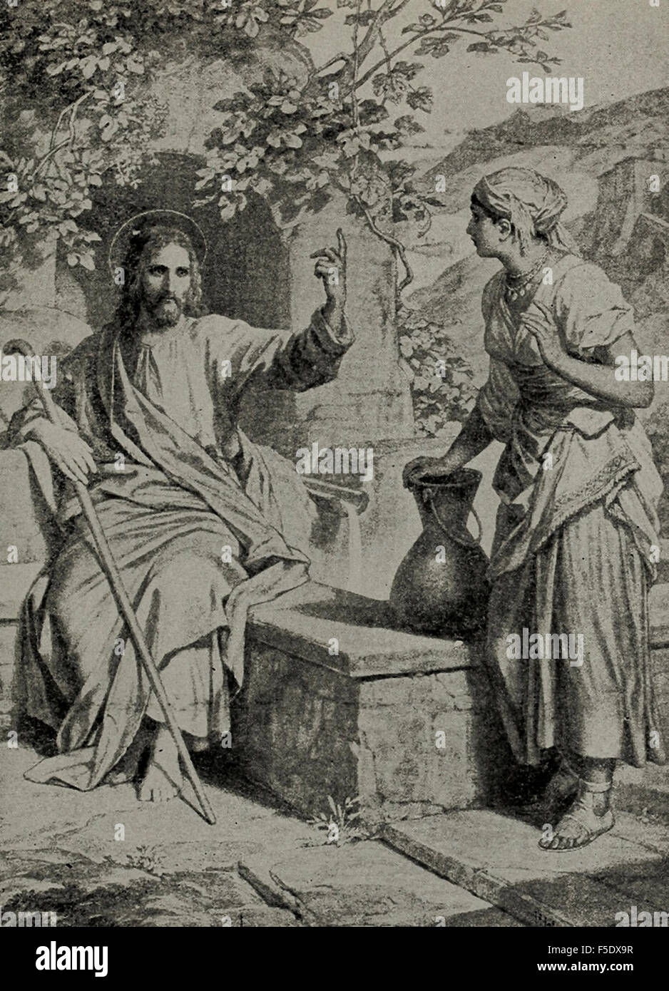 Jesus and the woman of samaria at the well hi-res stock photography and ...