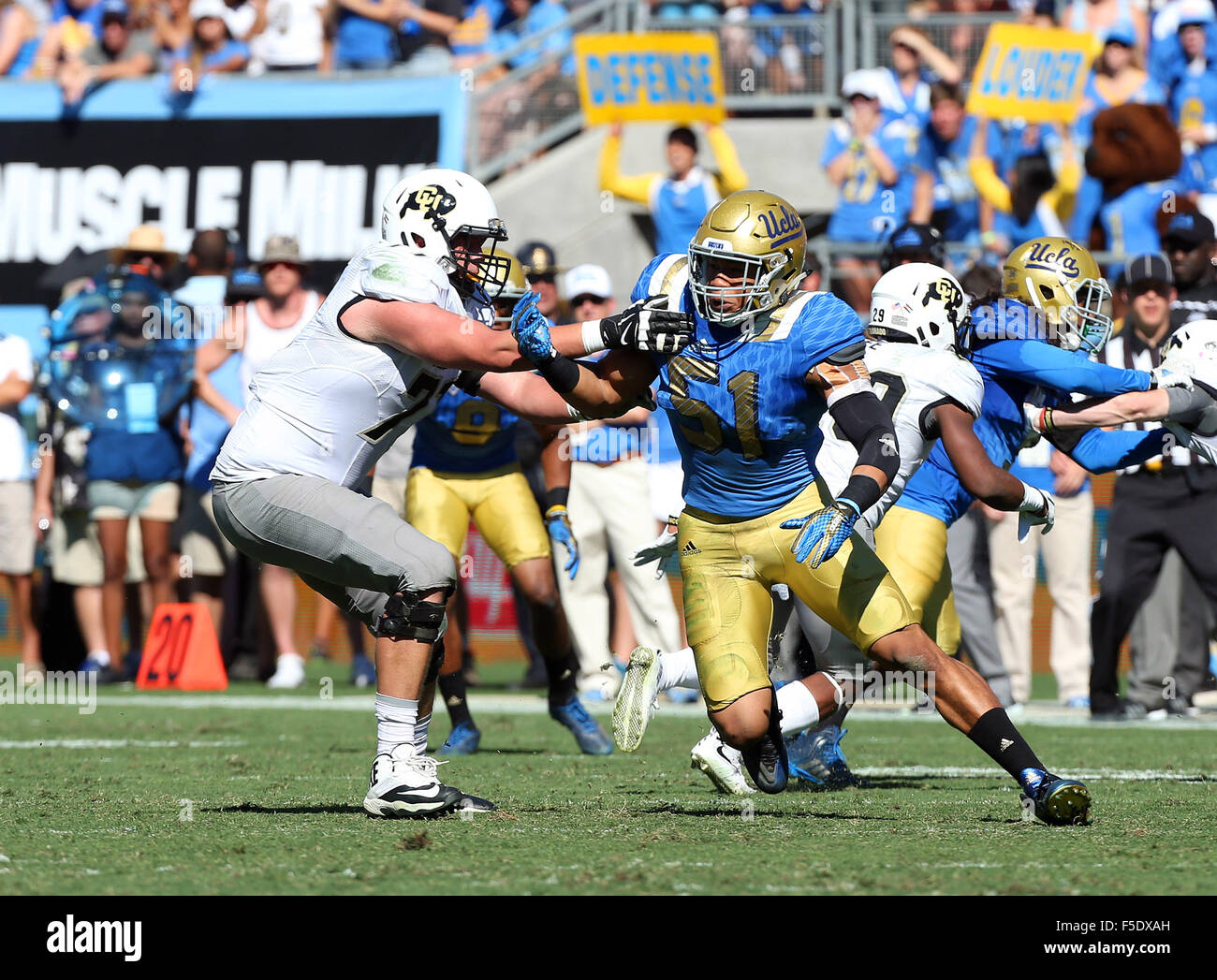 October 31, 2015 UCLA Bruins linebacker Aaron Wallace #51 in action ...