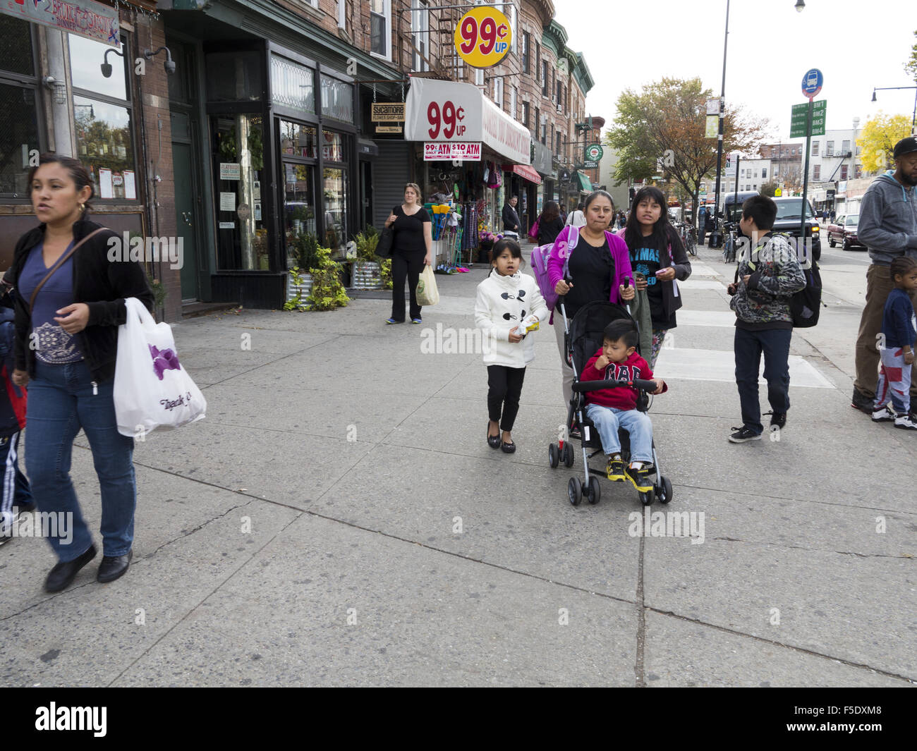 Children going home with their mother after school in Ditmas Park ...
