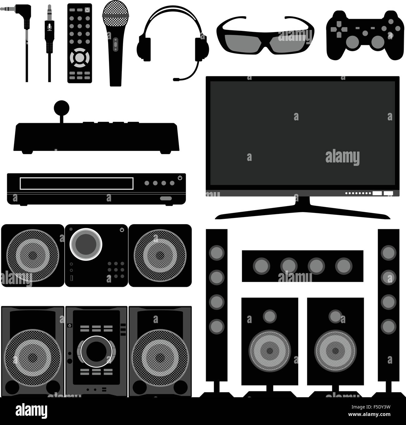 Radio Television System Electronic Appliances Stock Vector Image & Art ...