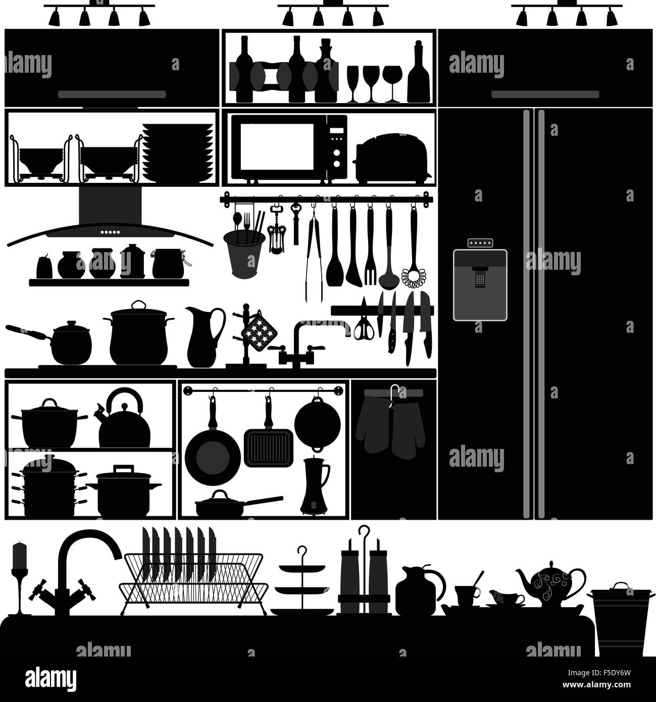 Kitchen Utensil Tool Interior Design Equipment Stock Vector Image & Art ...