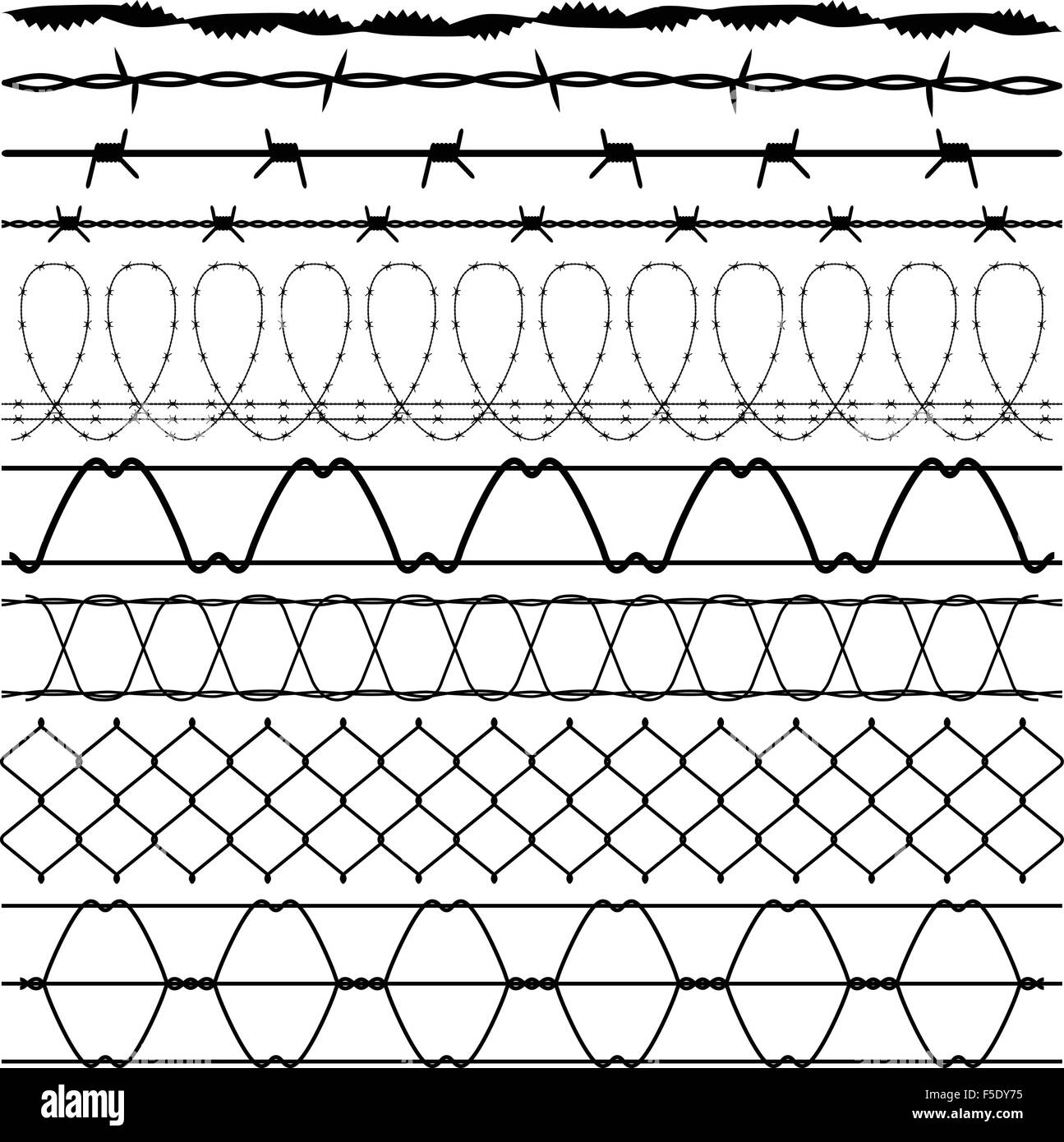 Barrier fence barbed wire Black and White Stock Photos & Images - Alamy