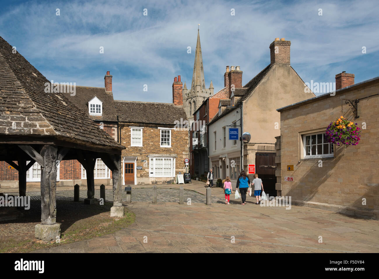 Market Place, showing Buttercross and All Saints Church, Oakham ...