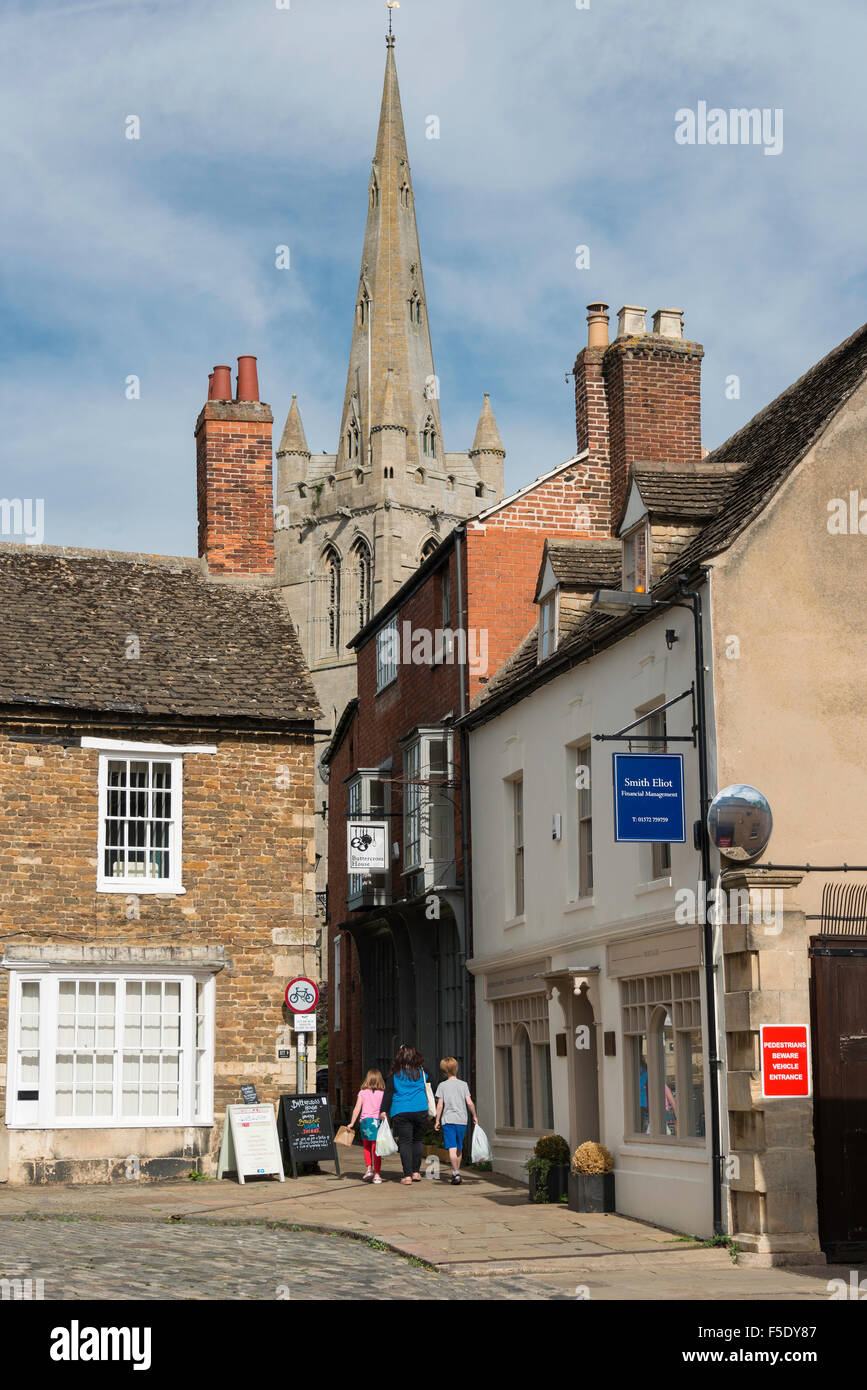 Market Place, showing Buttercross and All Saints Church, Oakham ...