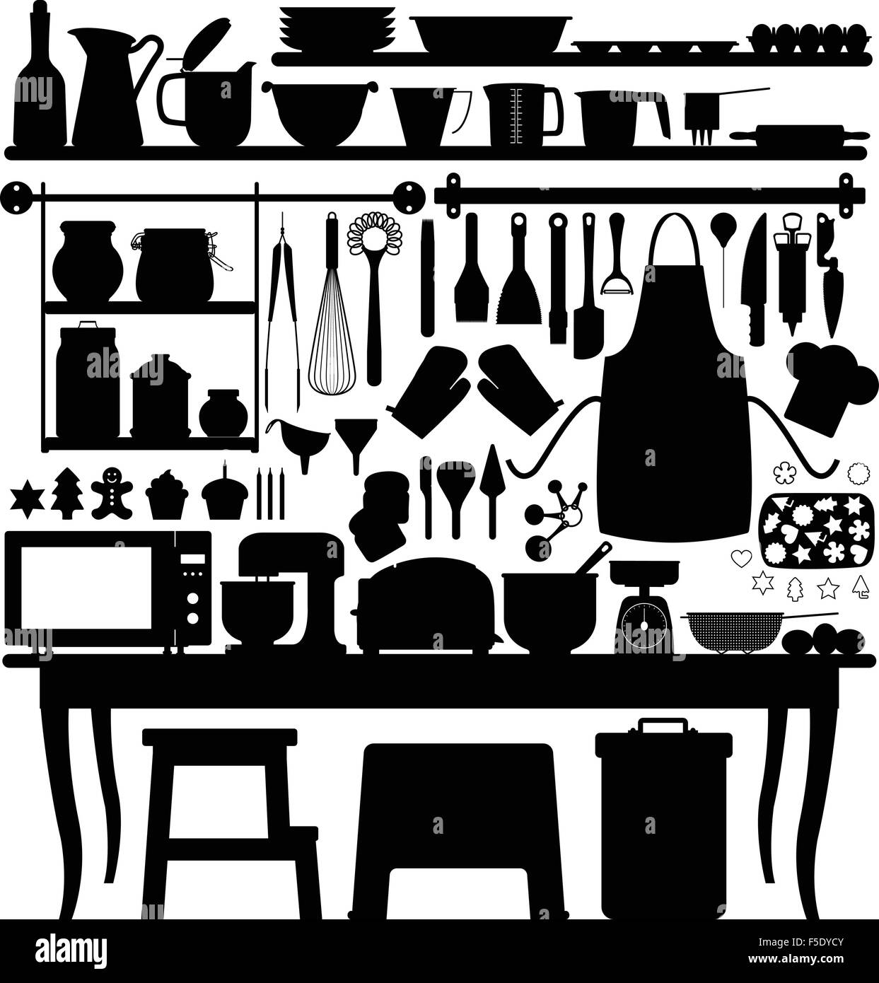 Kitchen tool design Black and White Stock Photos & Images - Alamy