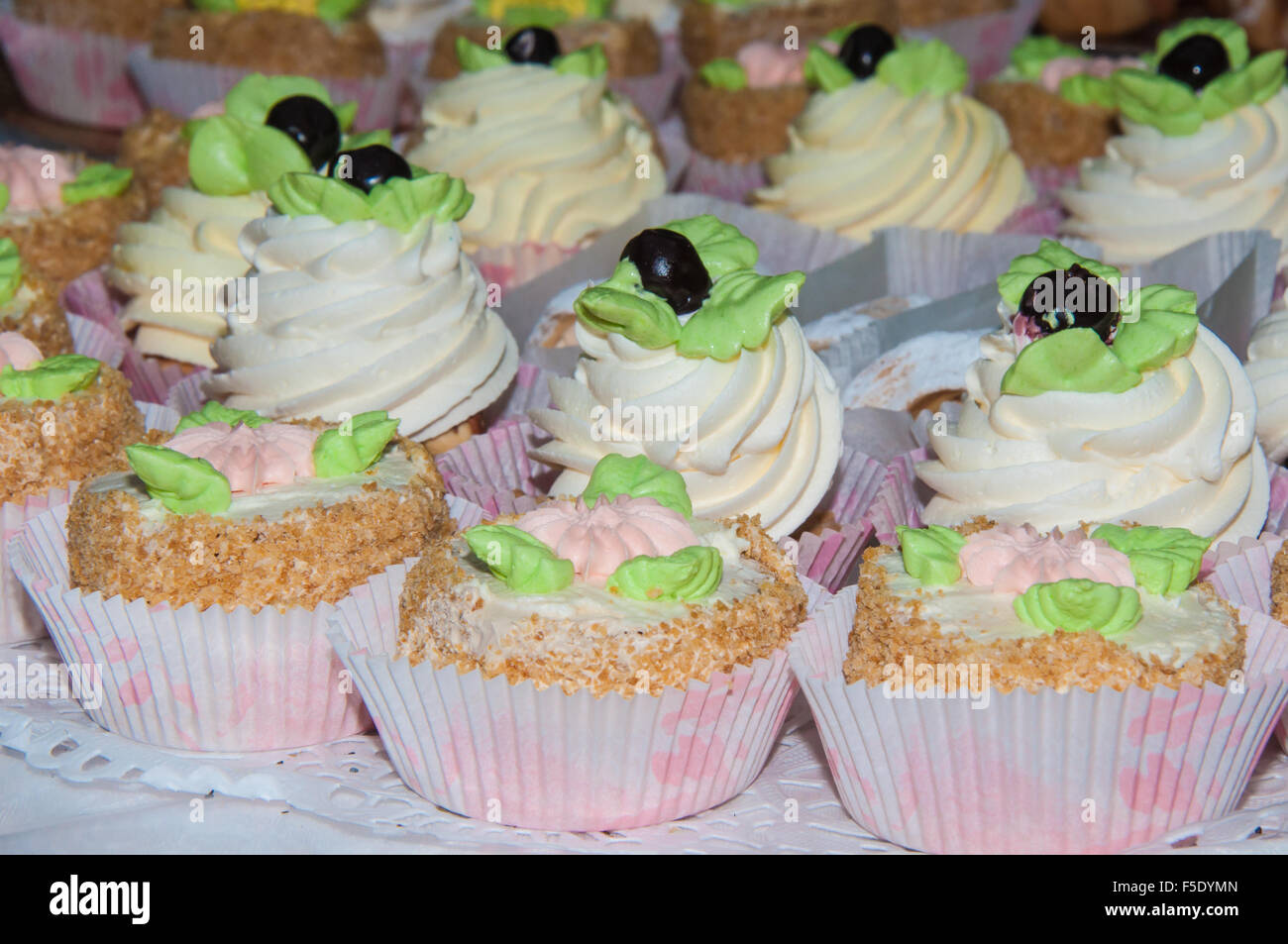 Pastry tray with colorful and delicious pastries Stock Photo - Alamy