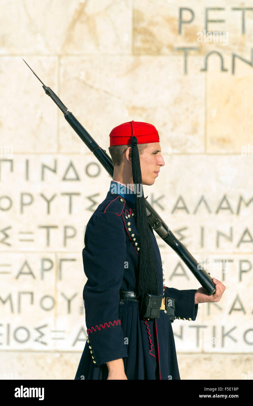 ATHENS, GREECE – OCTOBER 26, 2015: Evzone (presidential guard) at the ...